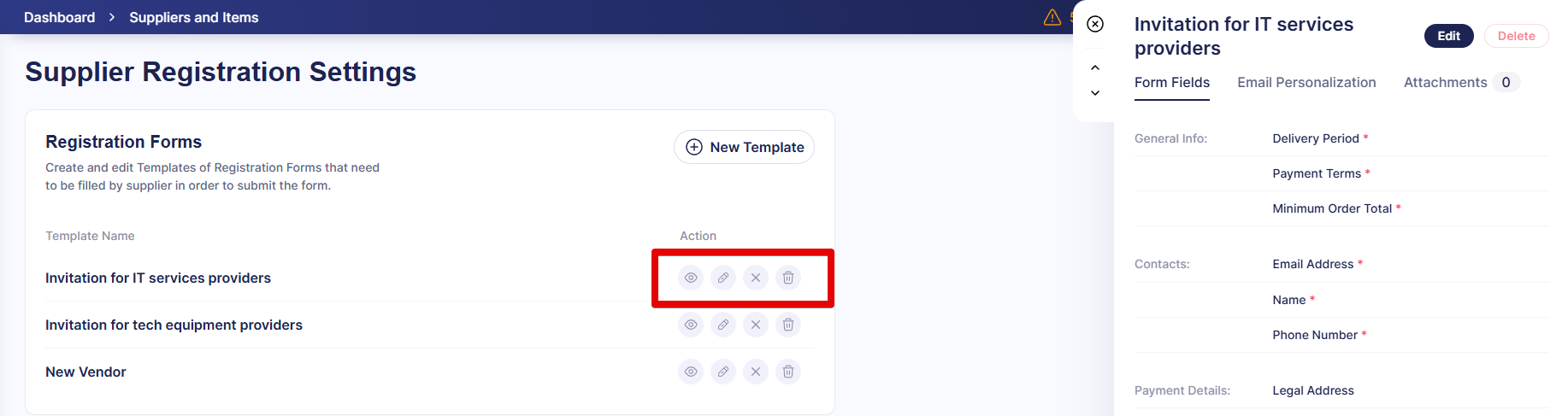 How to Set Up Supplier Registration Forms